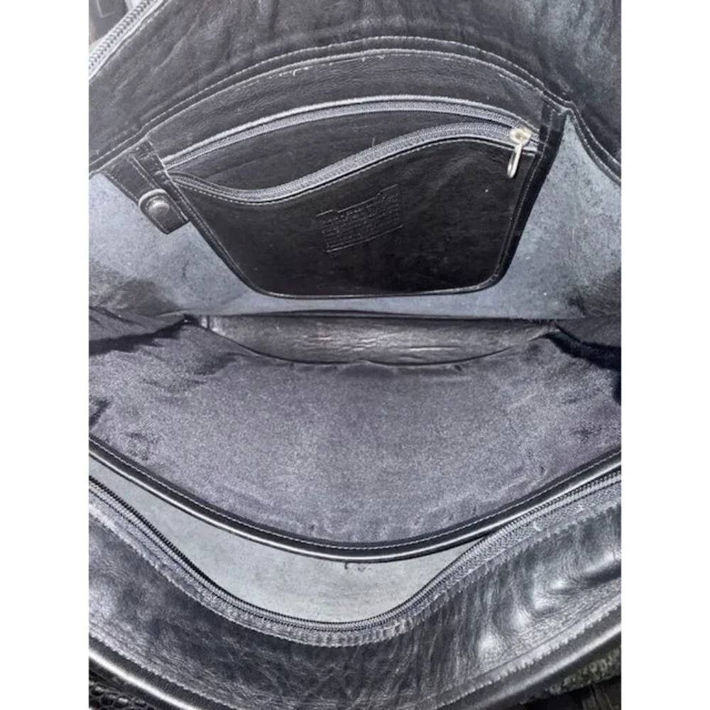 Coach | Bags | Vintage Coach Black Leather Legacy Full Flap Messenger ...